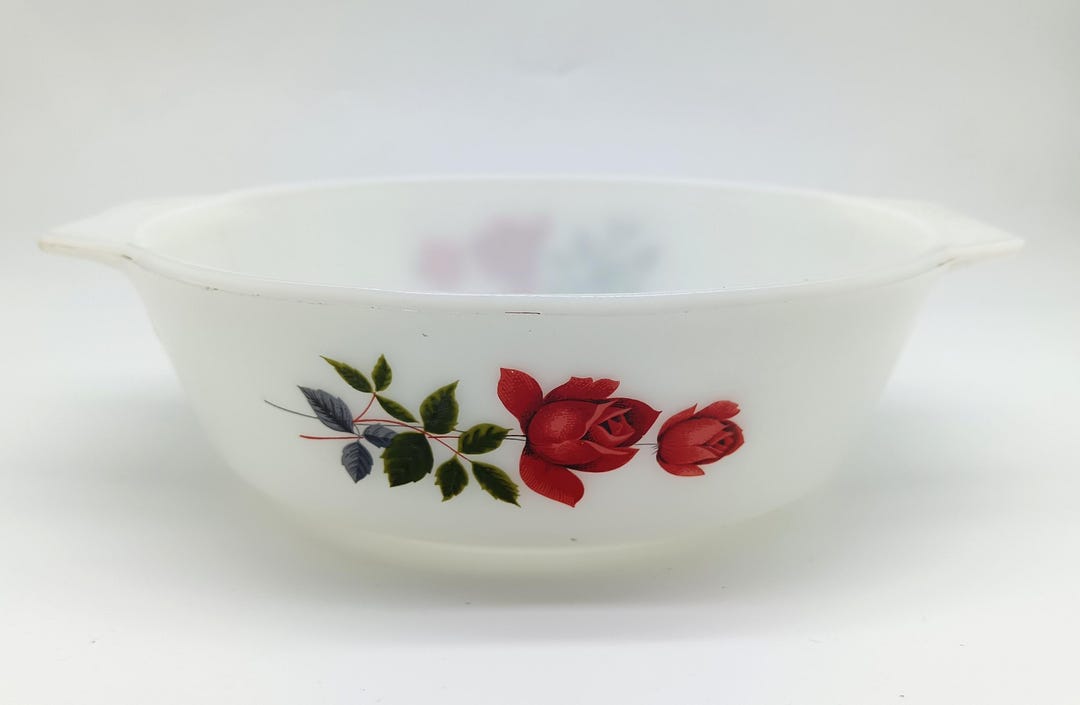 Pyrex June Rose Pattern Vintage Casserole Marked 509 1.25 L or 1.1 ...