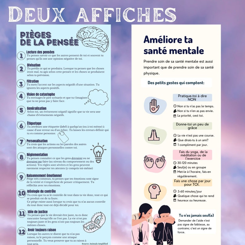 BUNDLE : 2 French Mental Health Posters 2 Affiches Santé Mentale - Etsy