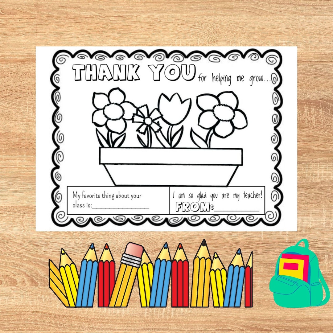 Teacher Appreciation Week Gift - Printable - Thank You Teacher Gift ...