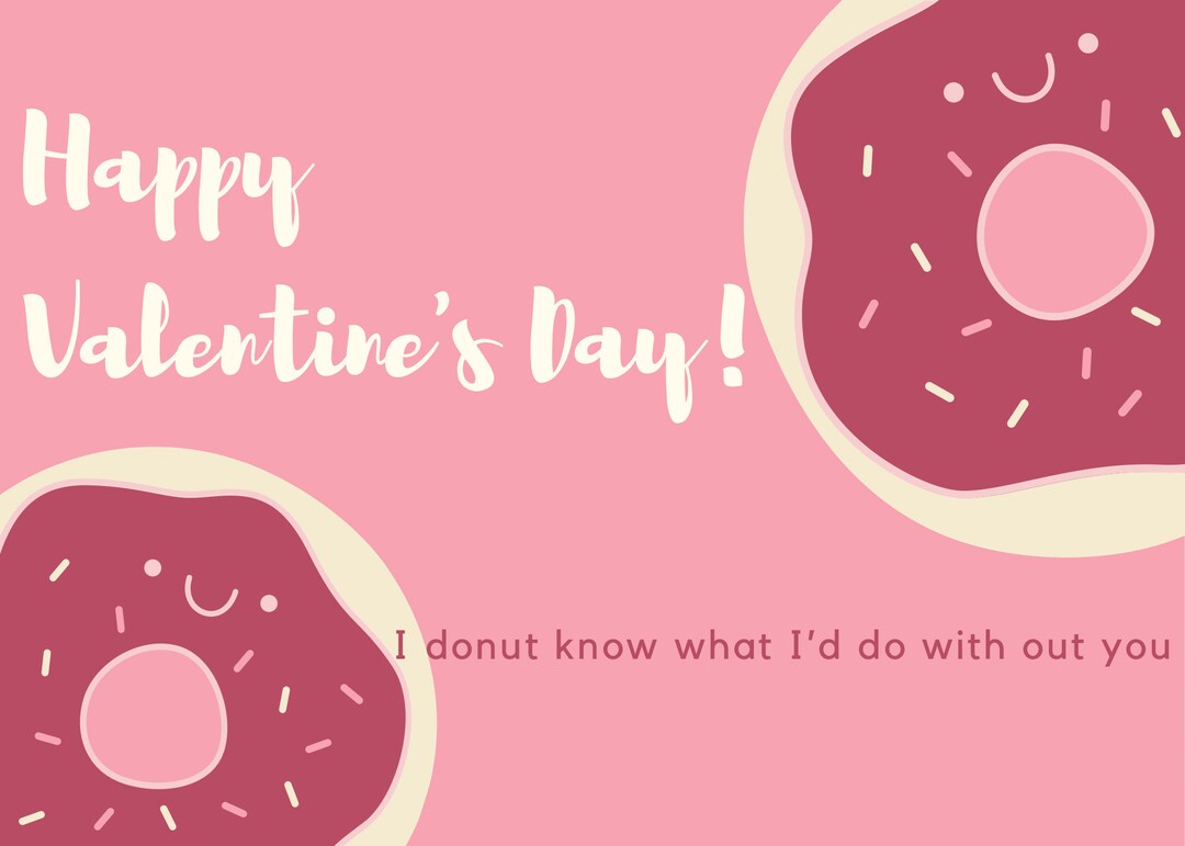 Donut Valentines Day Card - Etsy