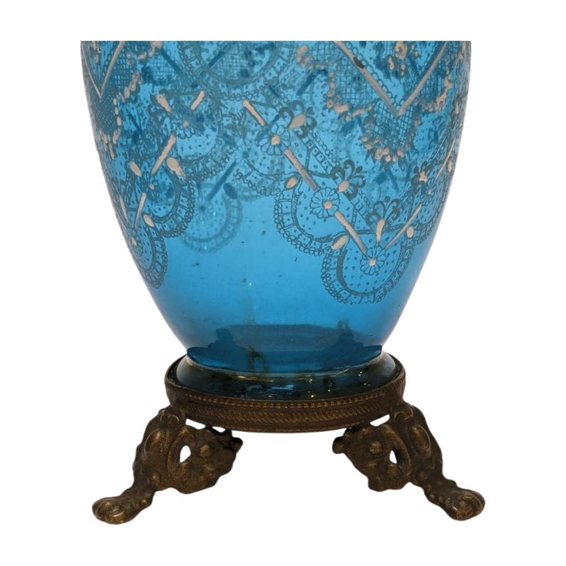 Antique Blue Glass Vase, 19th Century - Etsy