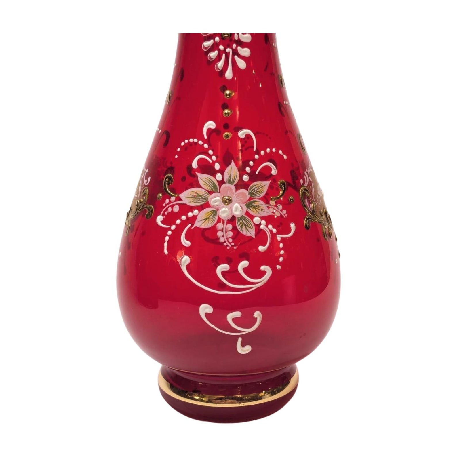 Bohemian Moser Ruby Red Glass Vase - Etsy