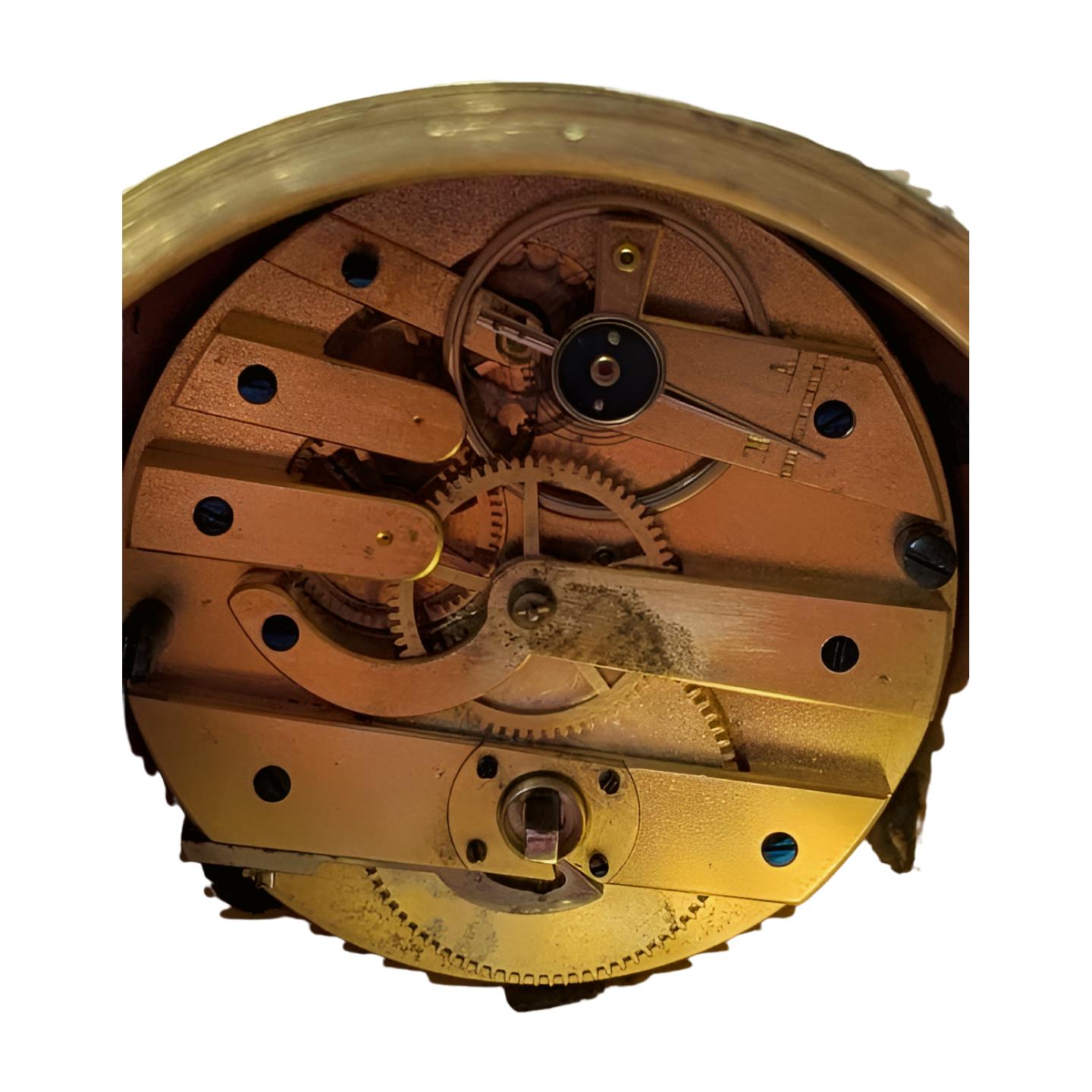 Brass Table Clock With Enamel and Malachite Detailing - Etsy