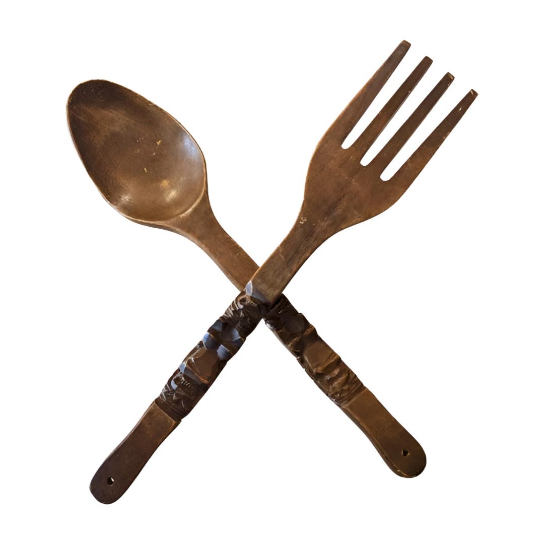 Extra-large Wooden Spoon and Fork Set - Etsy