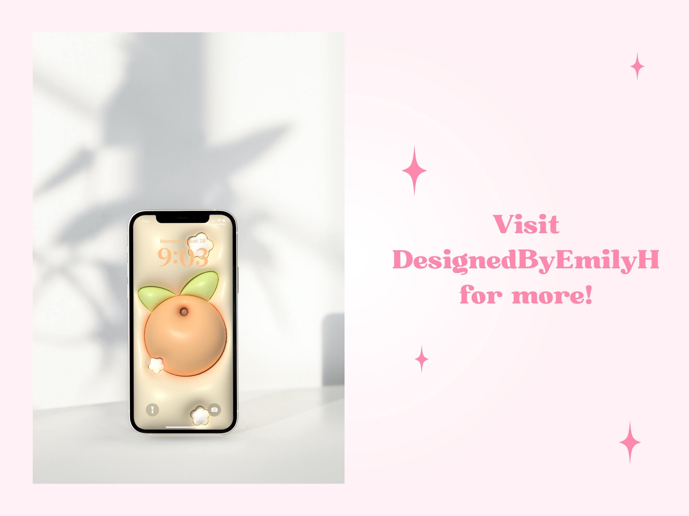 3D Peach Wallpaper for Mobile | Pillow Wallpaper | Kawaii Wallpaper ...