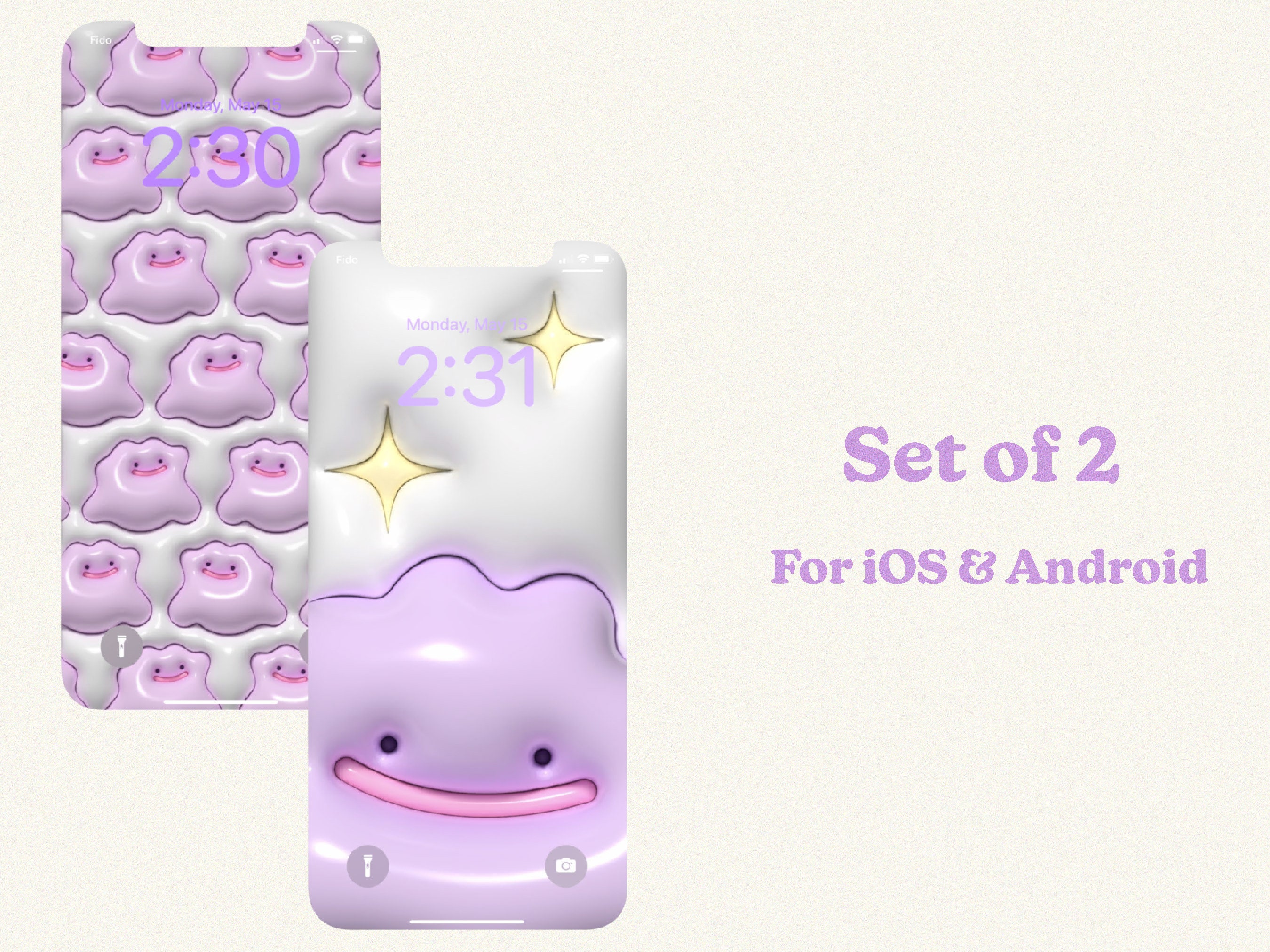 3D Ditto Pocket Monster Wallpaper for Mobile | Pillow Wallpaper ...