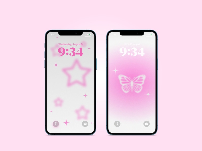 Aesthetic Pink Cute iPhone Wallpaper Bundle, Ios Phone Lock Screen, Y2k ...