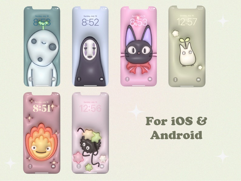 3D Kawaii Studio Ghibli Wallpaper for Mobile Pillow Wallpaper Kawaii ...