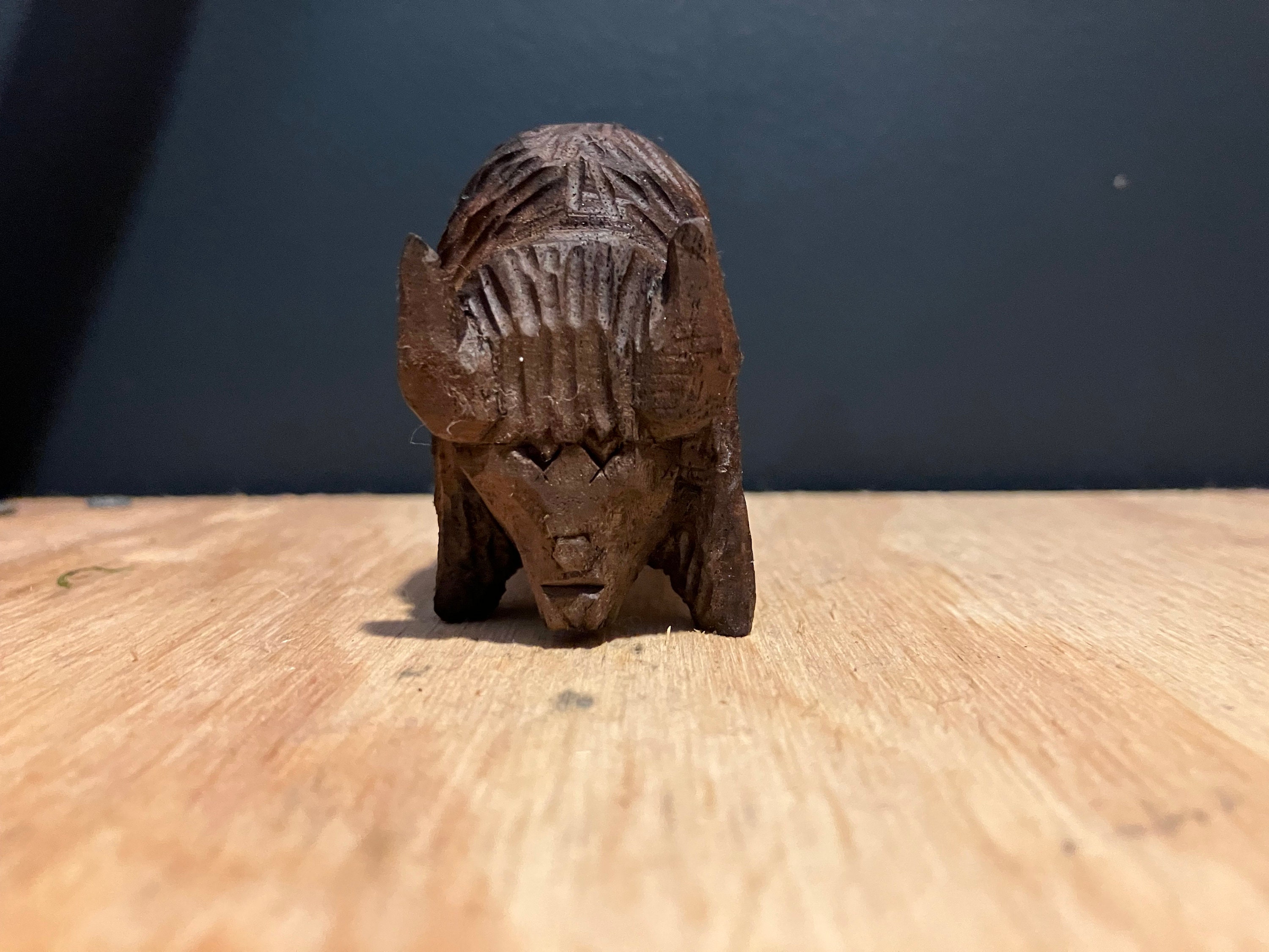 Wooden Bison Figurine - Etsy