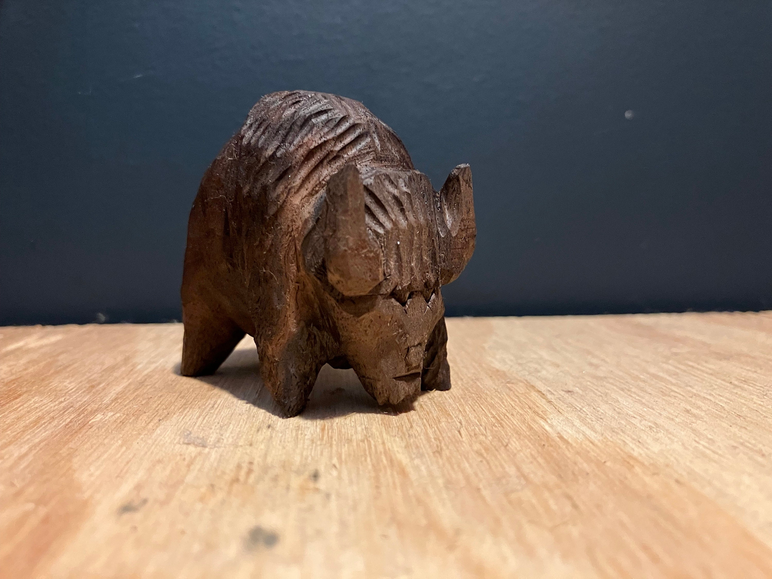 Wooden Bison Figurine - Etsy