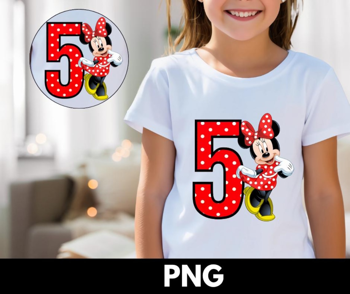 Minnie Mouse Birthday Numbers 1-9: Red Polka Dot PNG Clipart (digital ...