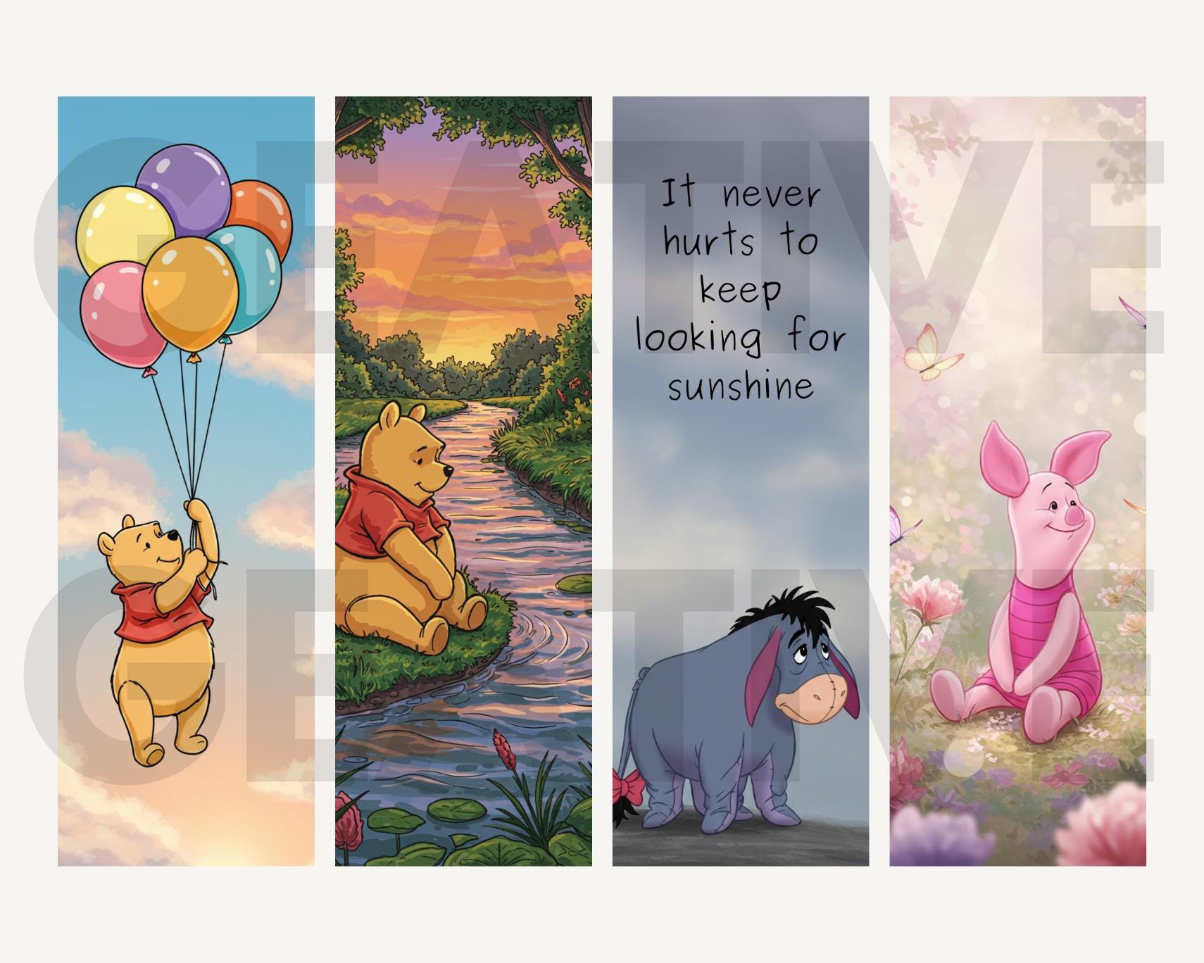 Winnie the Pooh Printable Bookmarks | Character Bookmark Sheets | PNG ...