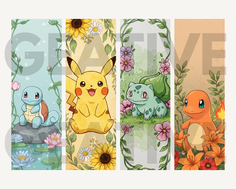 Pokemon Printable Bookmarks | Character Bookmark Sheets | PNG ...