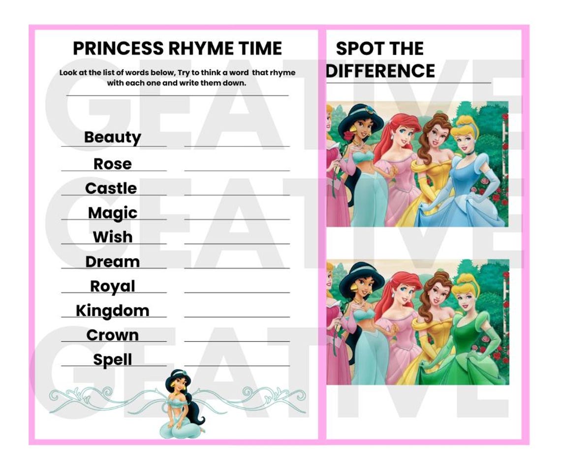 Disney Princess Kids' Activity Pack | Fun Printable Games Puzzles for ...