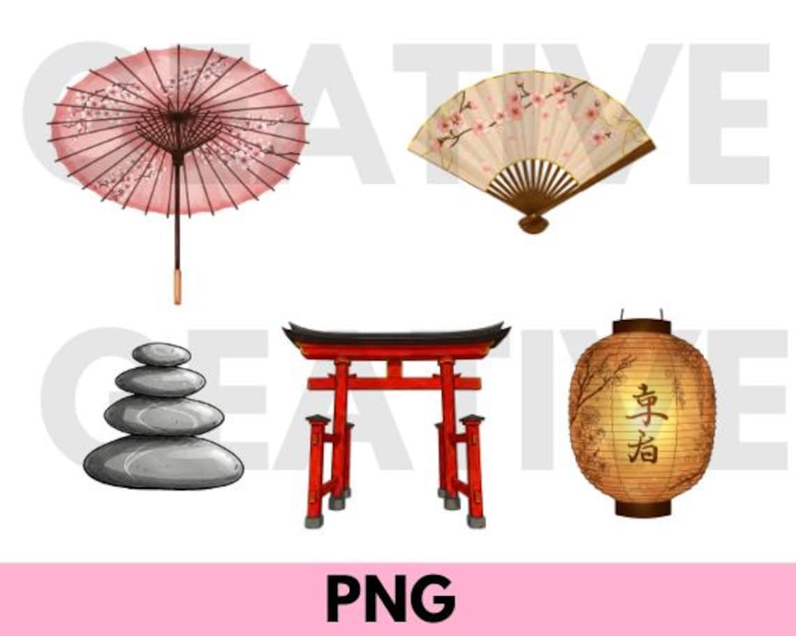 Vintage Japan Junk Journal Clipart PNG | Asian Digital Ephemera for ...