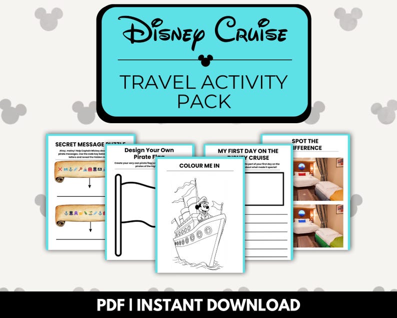 Disney Cruise Kids’ Travel Activity Pack – Fun Printable Games for ...