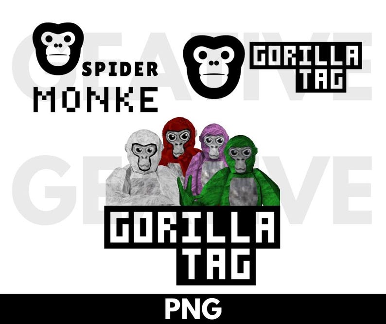 Gorilla Tag PNG Bundle: VR Gaming Graphics for T-shirts - Etsy