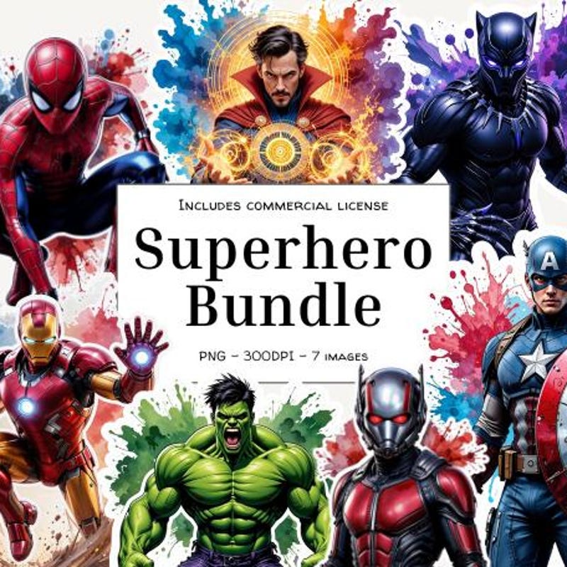 Superhero Watercolor - Etsy