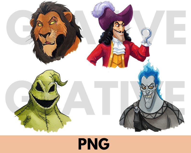 Cartoon Villains | Maleficent Hades Ursula Captain Hook Characters | 7 ...