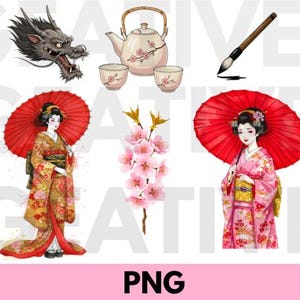 Vintage Japan Junk Journal Clipart PNG | Asian Digital Ephemera for ...