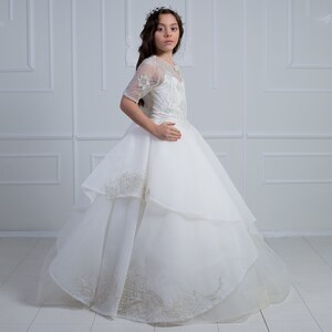 First Communion & Baptism Dress, Glittering Flower Girl Dress, Wedding ...