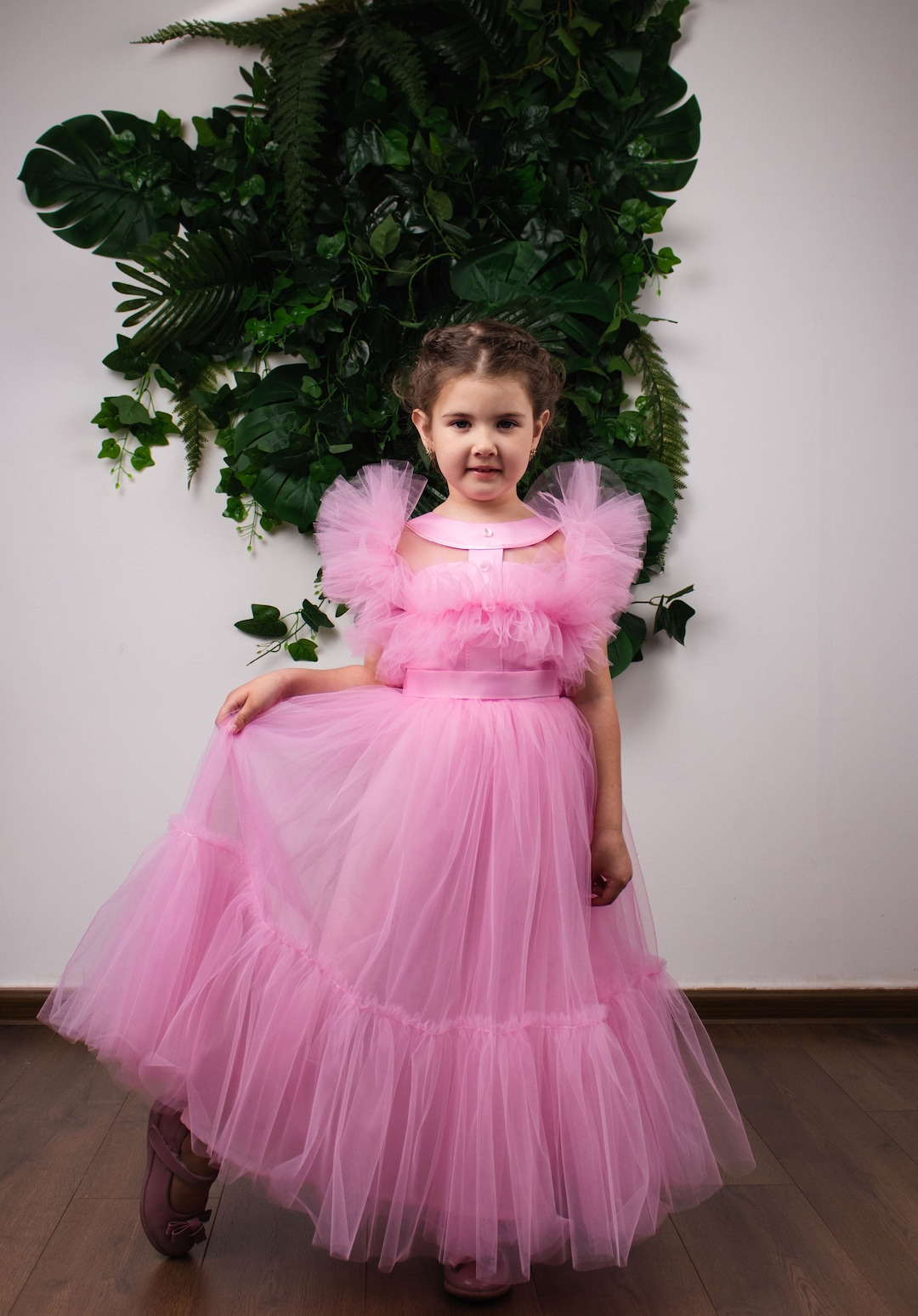 Pink Wednesday Addams Tulle Dress Wednesday Addams Cosplay Costume Full ...