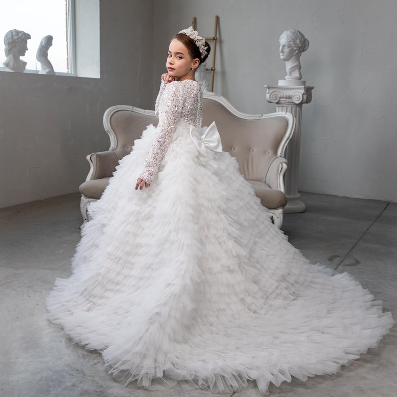 Feathered Communion Gown - Etsy