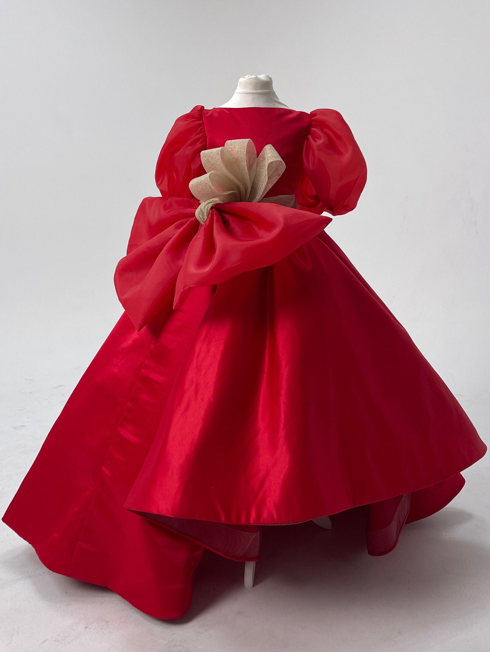 Christmas Red Girl Dress Christmas Photoshoot Toddler Gown - Etsy
