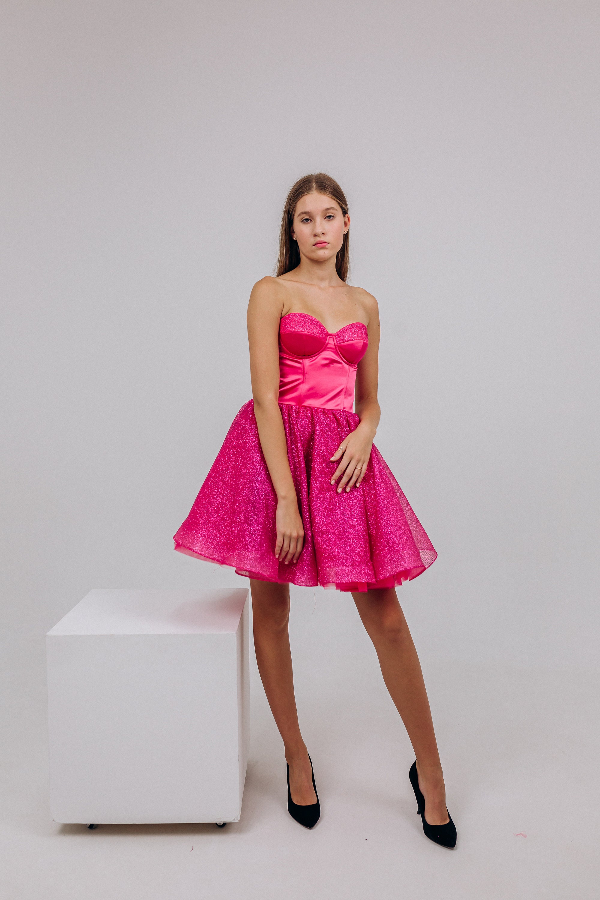 Hot Pink Sparkly Barbie Prom Dress Birthday Tulle Dress for - Etsy