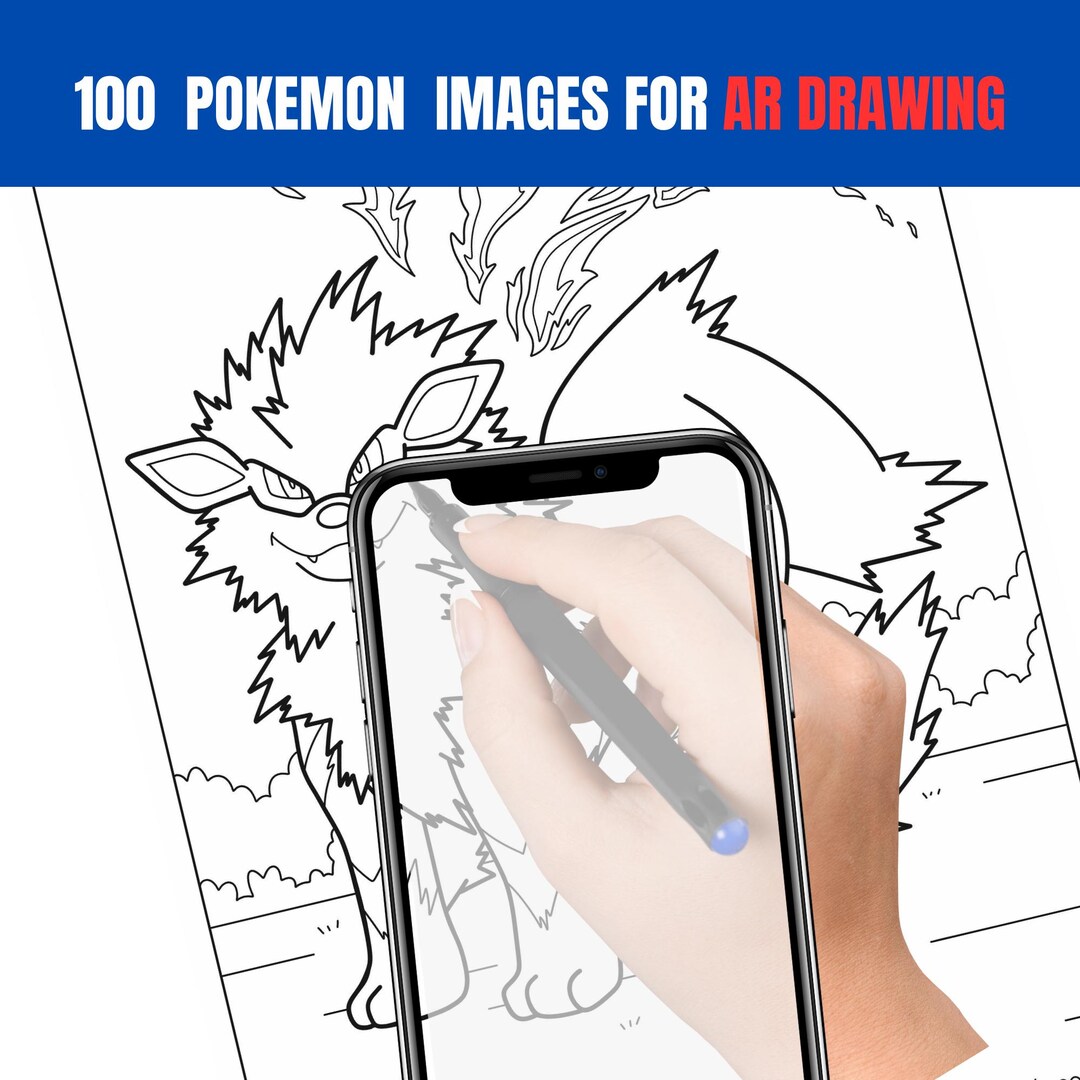 Pokémon AR Drawing Coloring Book - 100-page Digital File | Compatible ...