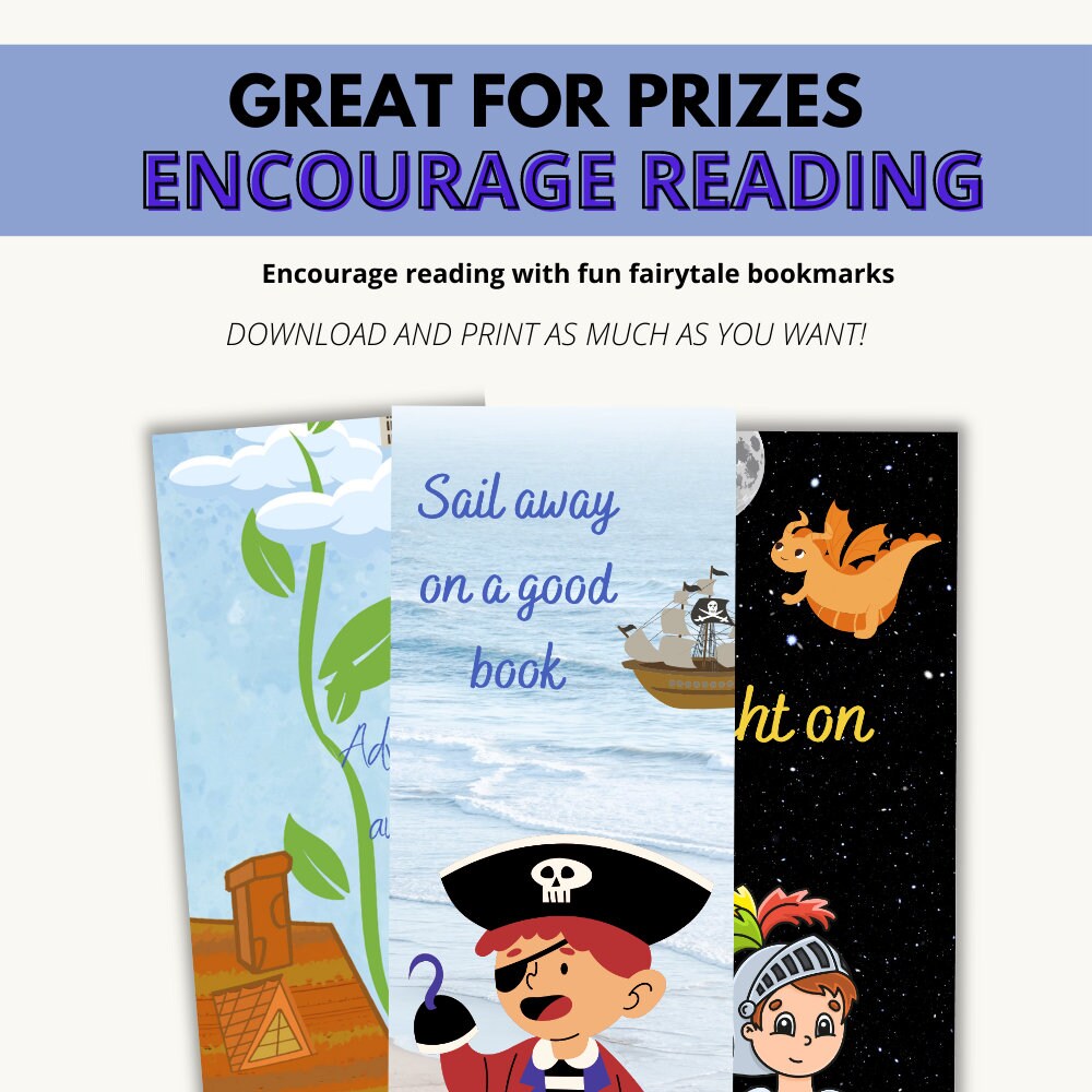 Printable Fairytale Bookmarks for Kids - Etsy