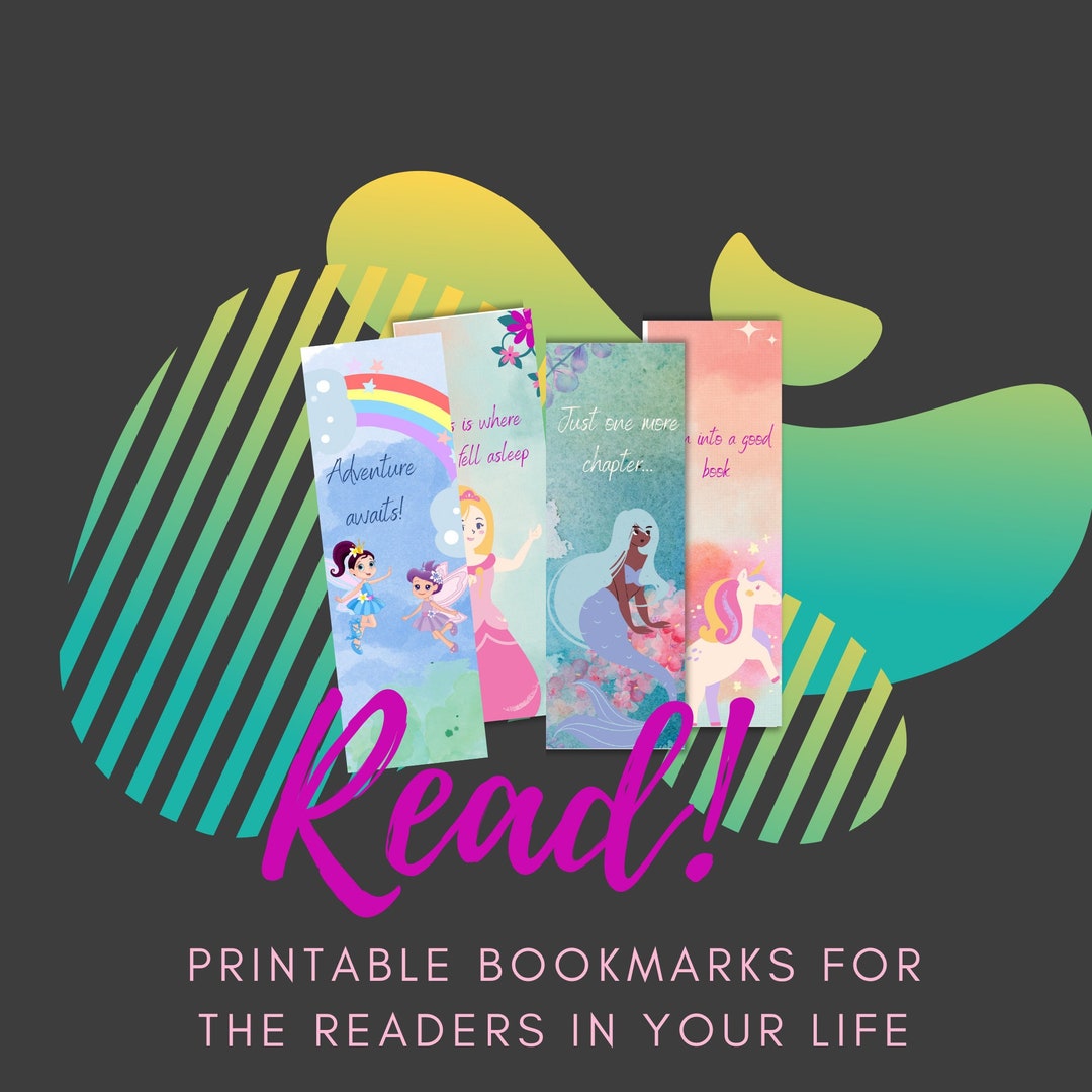 Printable Fantasy Bookmarks for Kids - Etsy