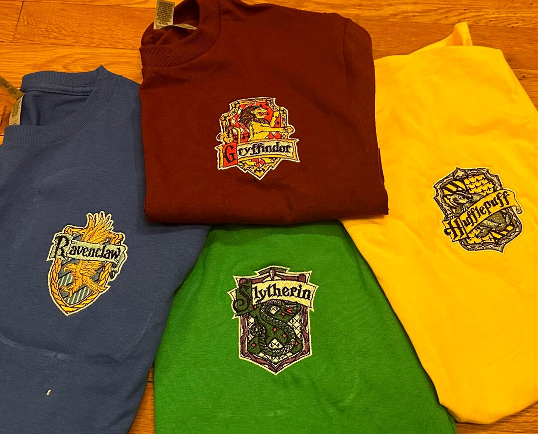 Wizard Houses Embroidered Crewneck Wand Embroidered - Etsy