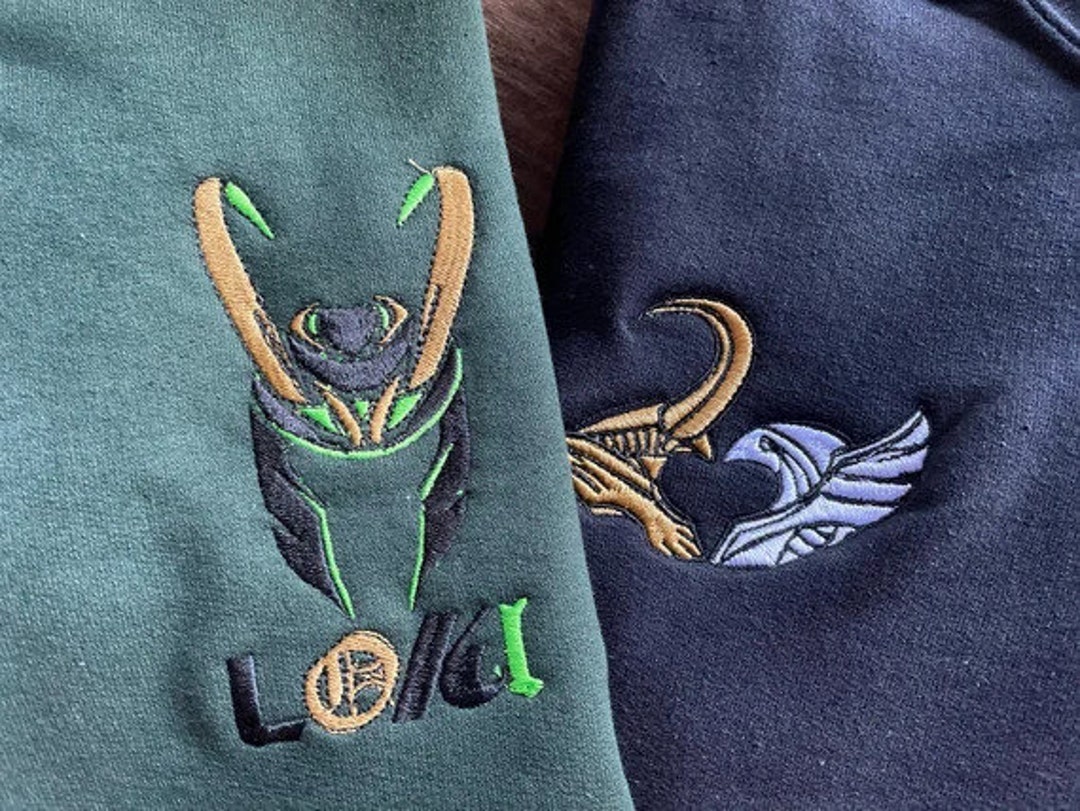 Embroidery Inspired Loki Crewneck Sweatshirt, Superhero Embroidered ...