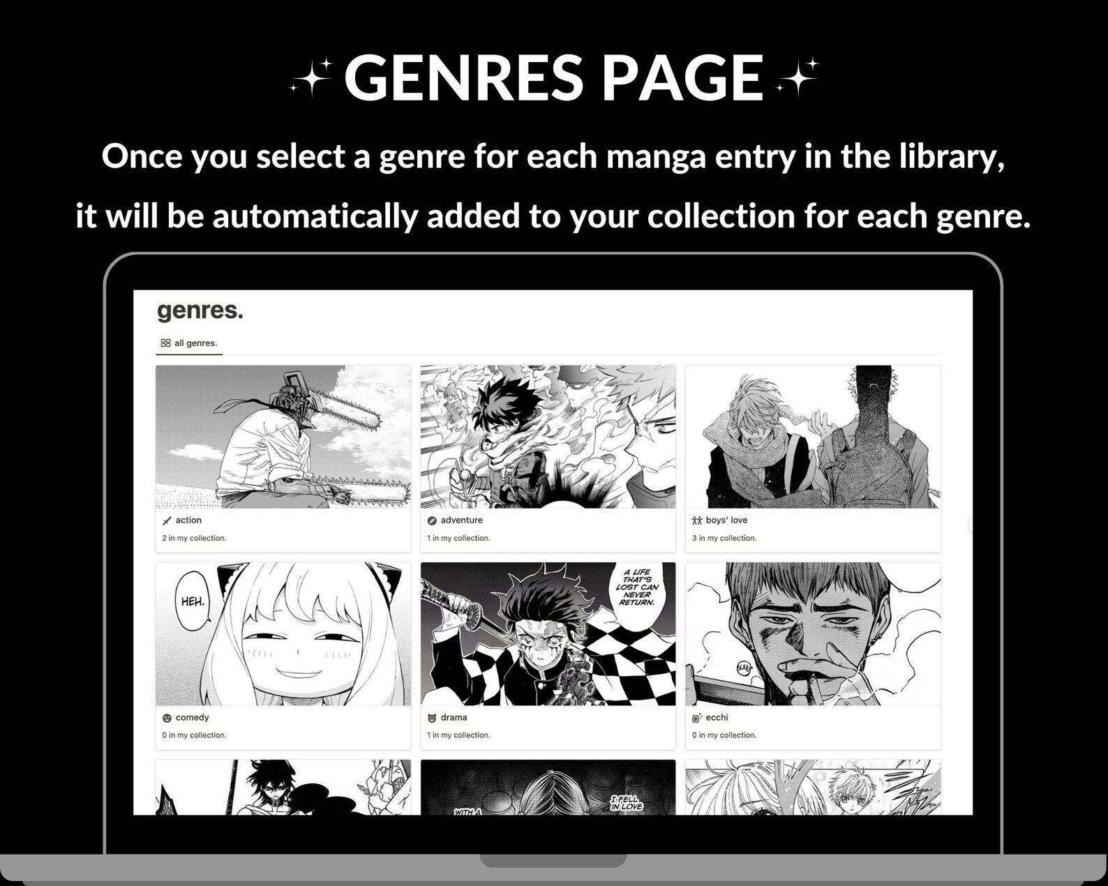 Manga Tracker Notion Template | Monochrome Aesthetic Notion Template ...