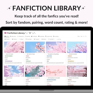 Fanfiction Tracker/ao3 Wrapped Notion Template | Fanfiction Library ...