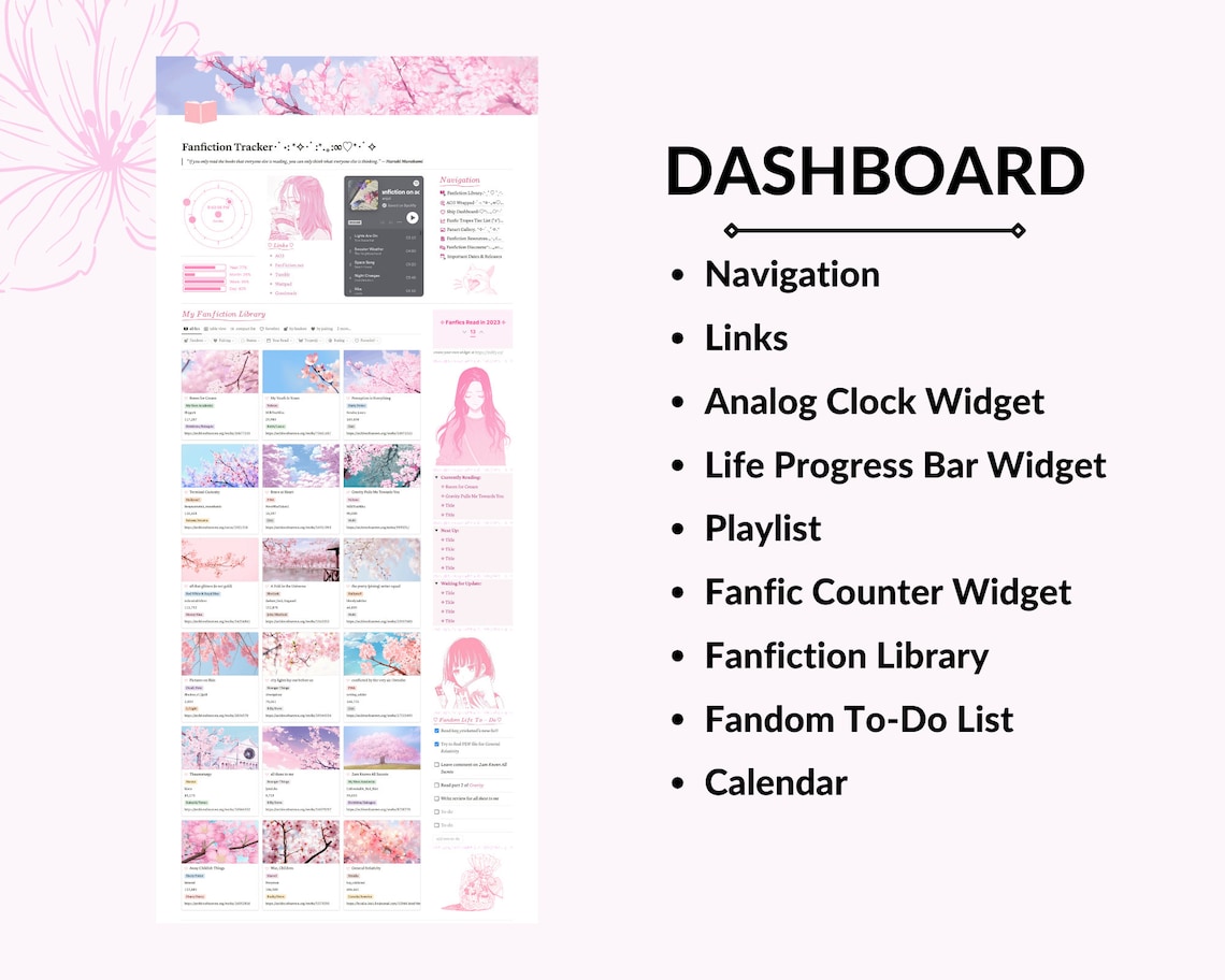 Fanfiction Tracker/ao3 Wrapped Notion Template Fanfiction - Etsy