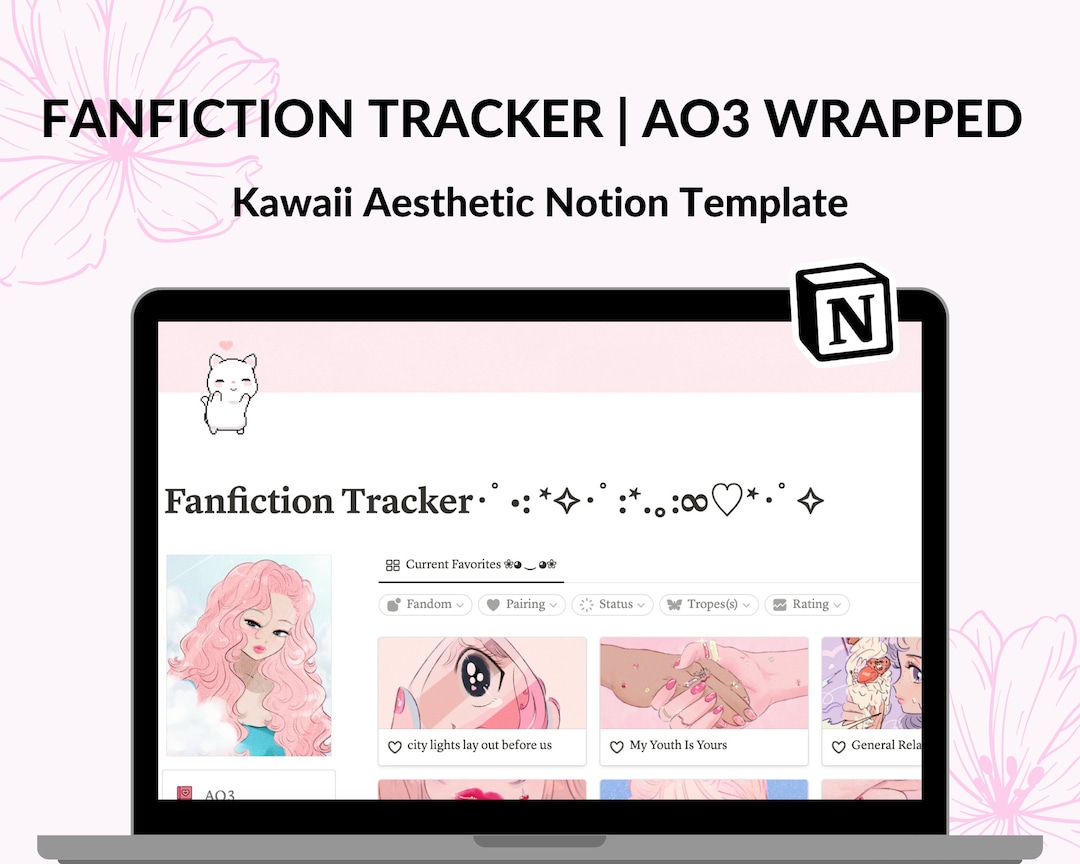 Fanfiction Tracker/ao3 Wrapped Notion Template Fanfiction - Etsy