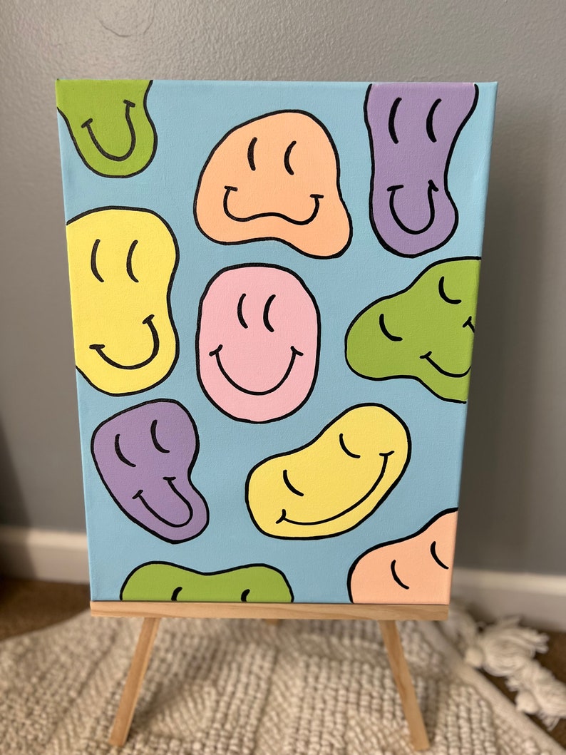 Smiley Face Painting - Etsy
