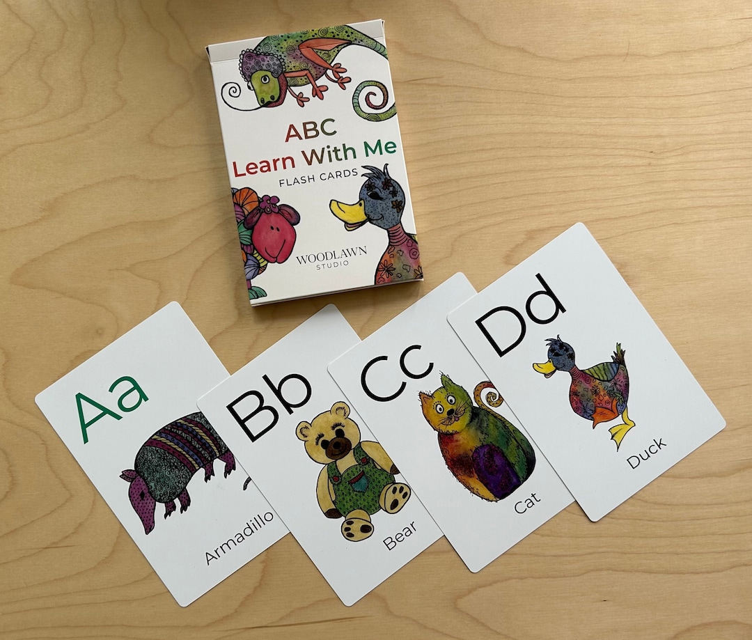 ABC Learn With Me Flash Cards - Etsy