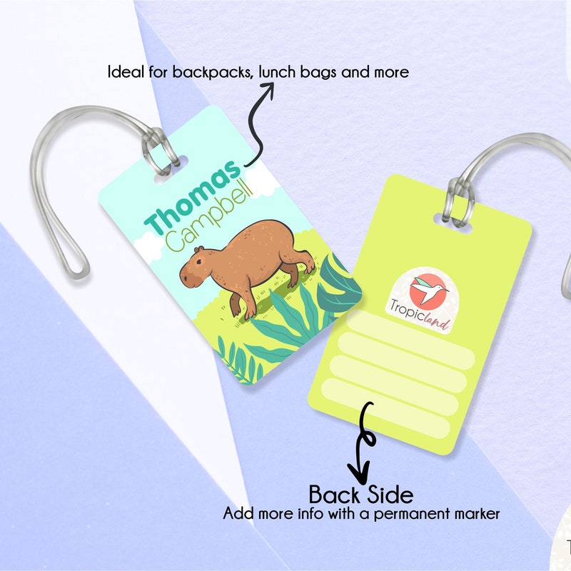 Capybara School Name Tags - Etsy