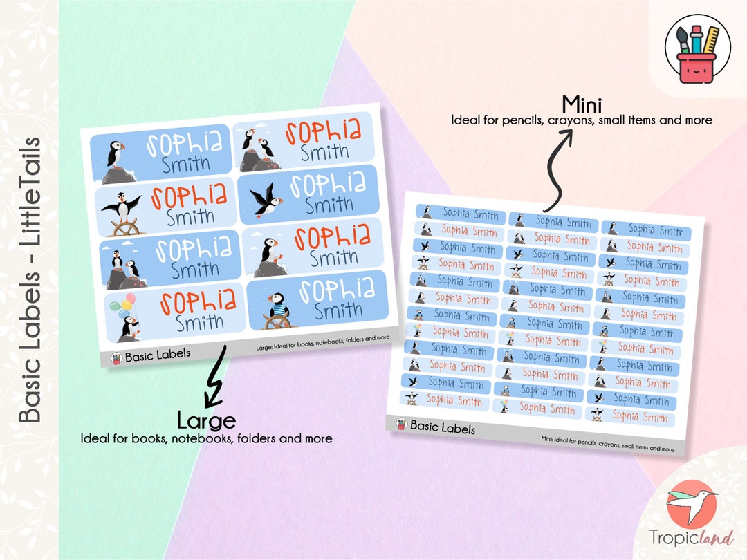 Littletails | Basic Labels | Atlantic Puffins - Etsy