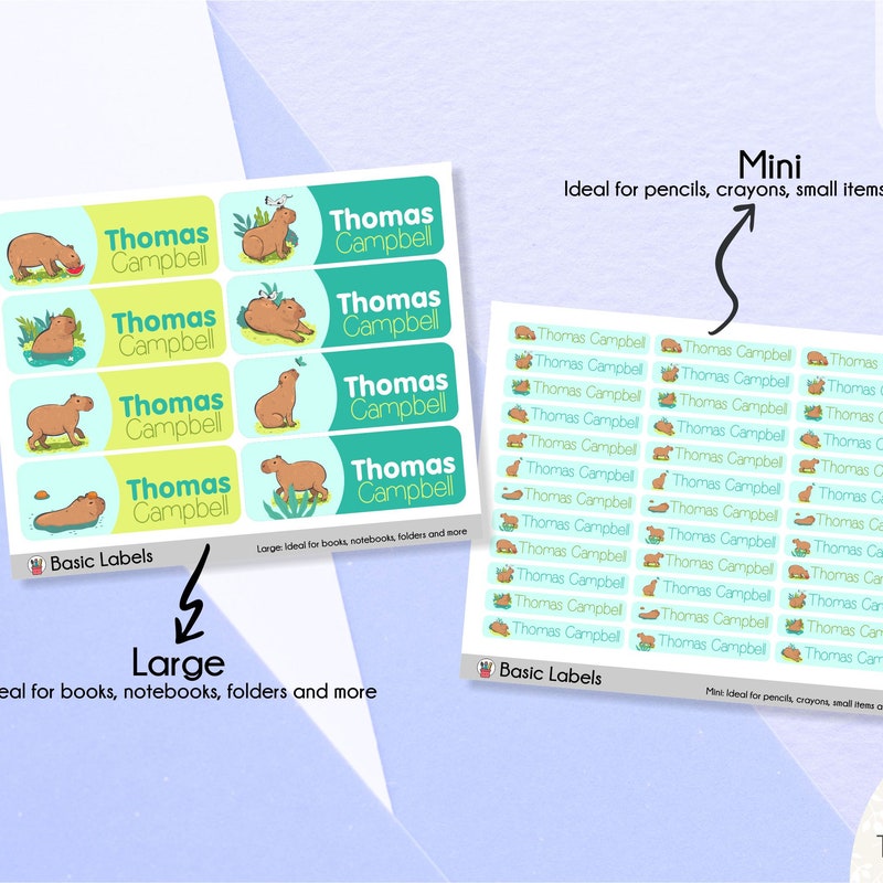 Capybara School Name Tags - Etsy