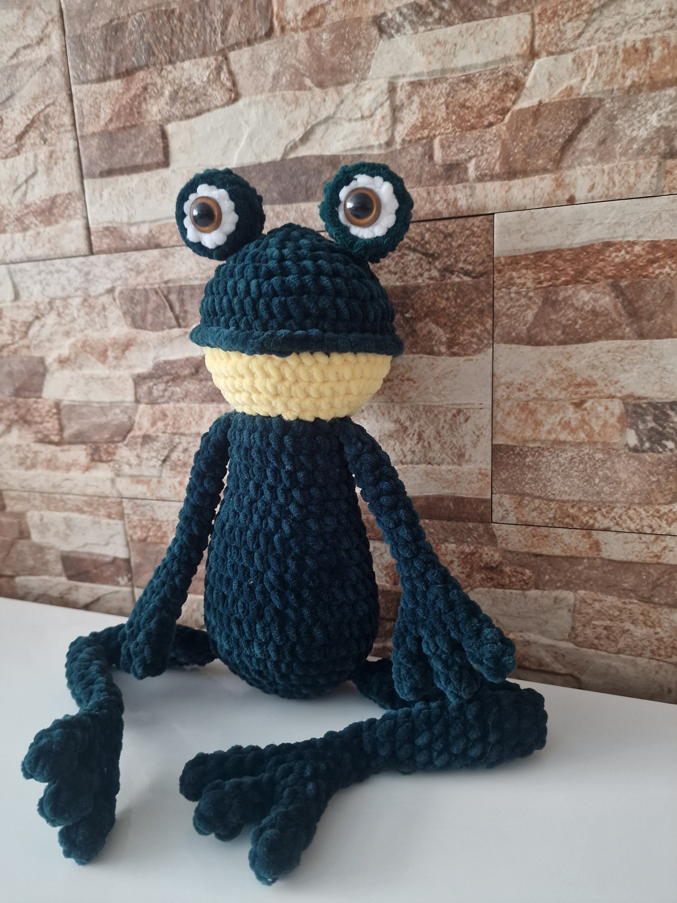 Soft Toy Frog Plush Amigurumi Toad Green Frog Plush Toy Amphibians Frog ...