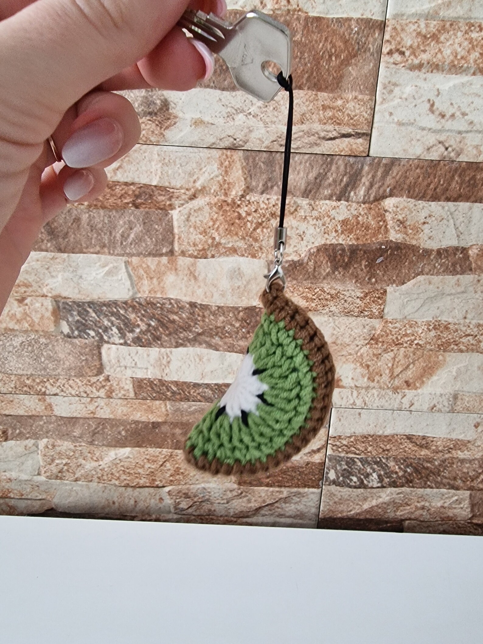 Kiwi Keychain Crochet Keychain Plush Keyring Fruit Keychain Handmade ...