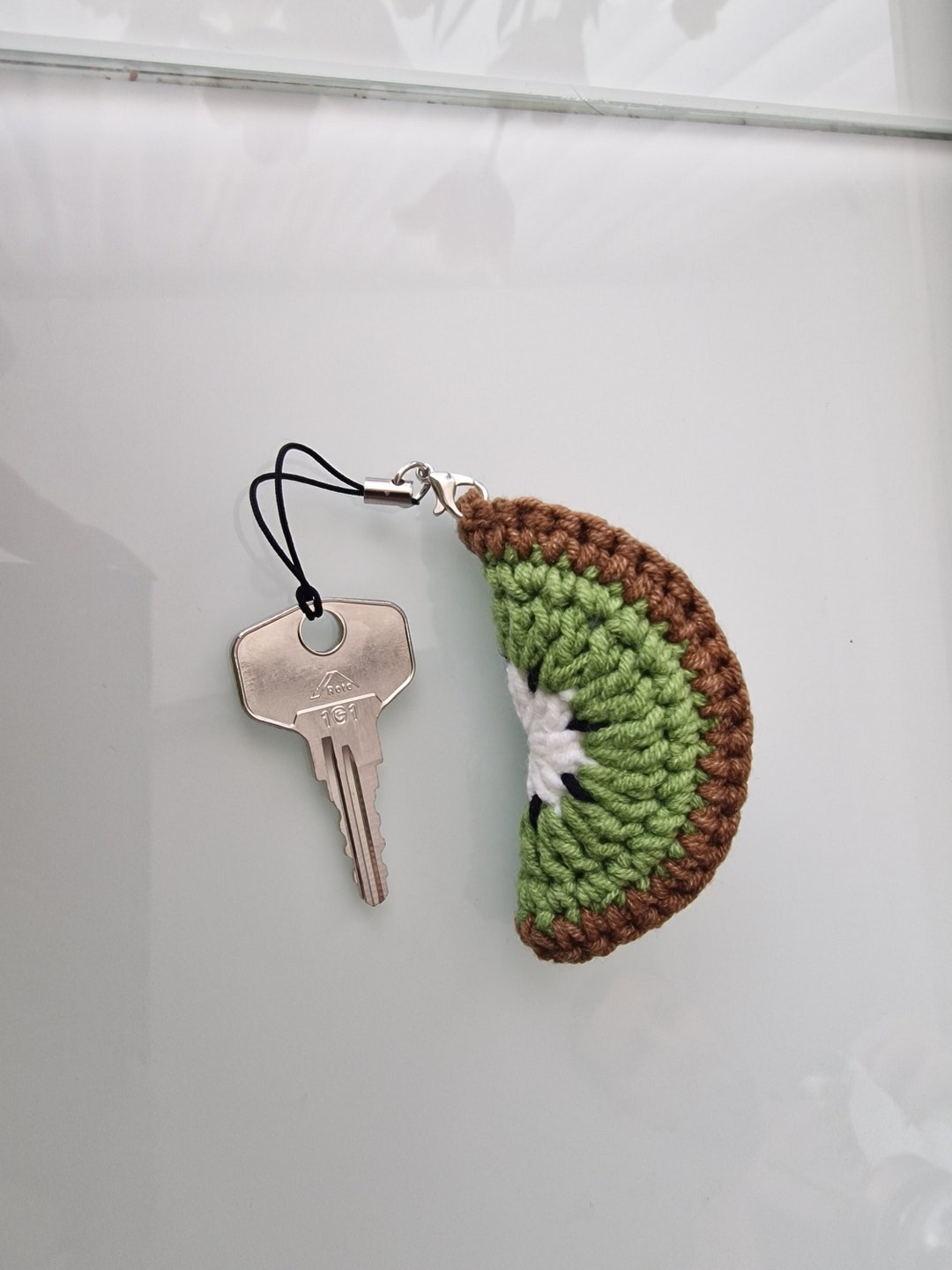 Kiwi Keychain Crochet Keychain Plush Keyring Fruit Keychain Handmade ...