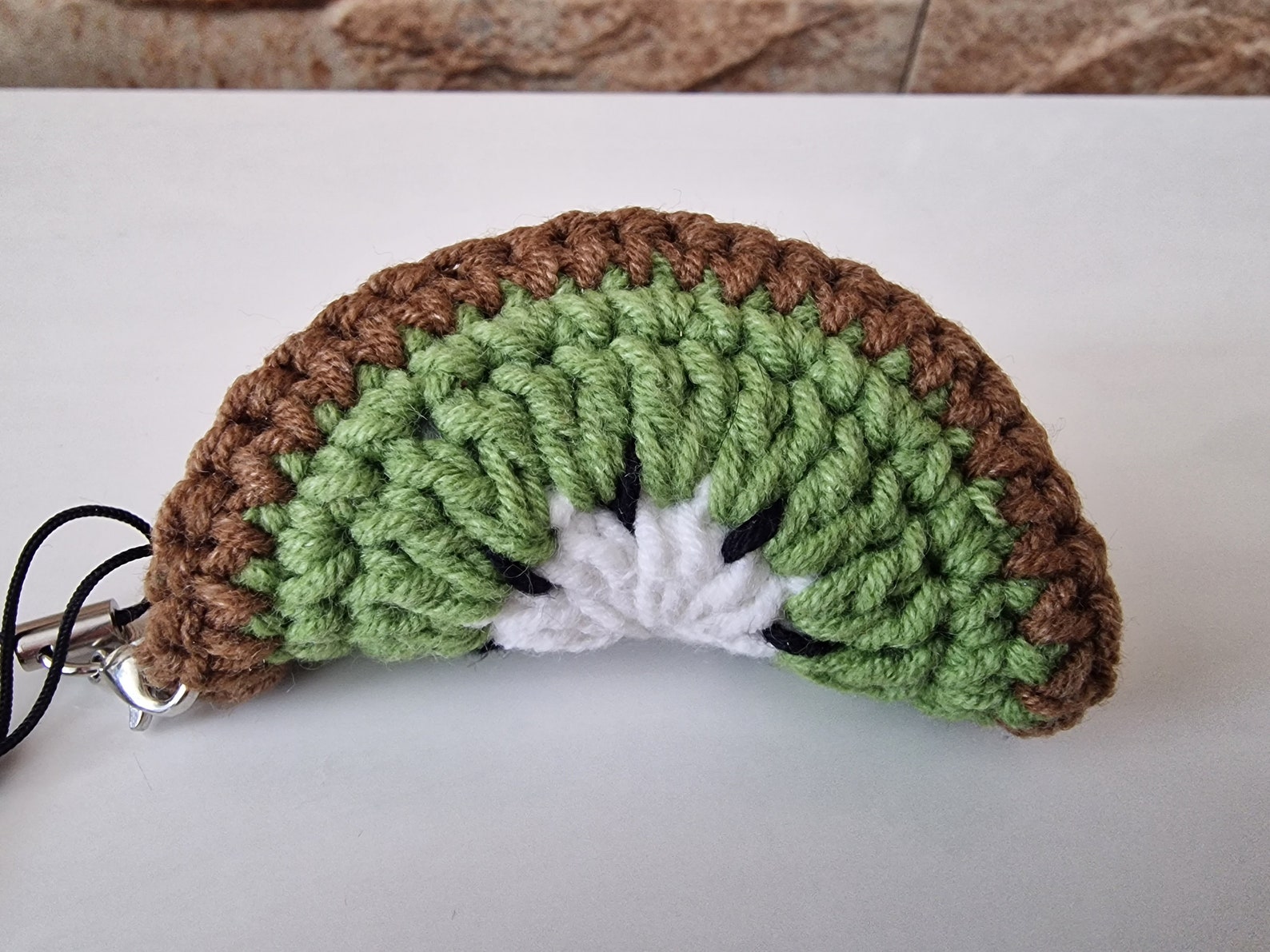 Kiwi Keychain Crochet Keychain Plush Keyring Fruit Keychain Handmade ...