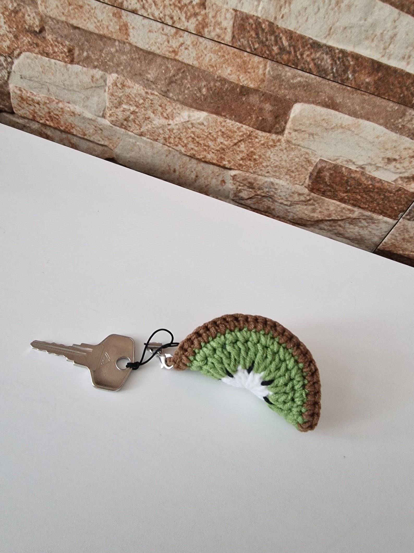 Kiwi Keychain Crochet Keychain Plush Keyring Fruit Keychain Handmade ...