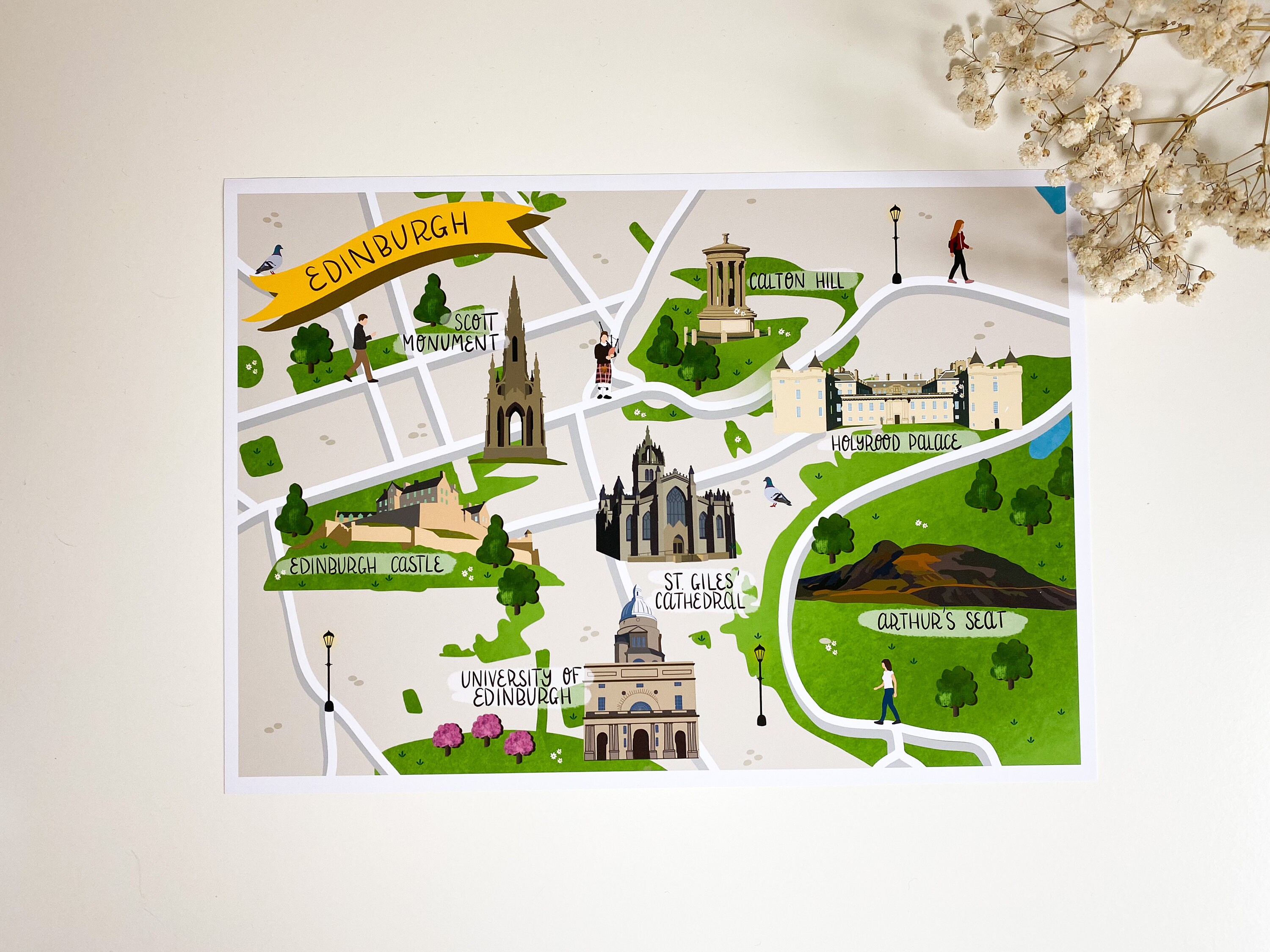 Edinburgh Map Illustrated Map of Edinburgh Edinburgh Illustrated ...