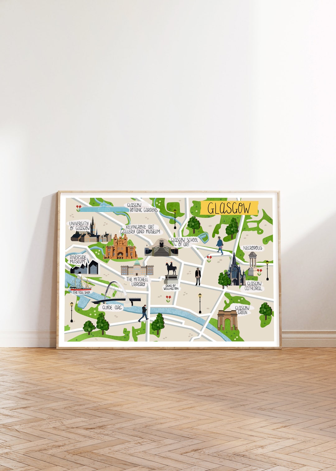 Glasgow Map Illustrated Map of Glasgow Glasgow Illustrated Glasgow Map ...